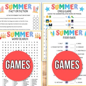 Summer Trivia Games, Summer Activities, Summer Party Games, Summer Game ...