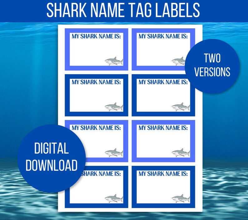 What's Your Shark Name, Shark Name Game, Shark Games, Shark Family Game ...