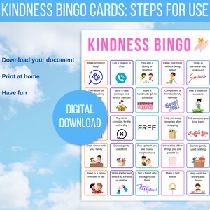 Kindness Bingo, 3 Kindness Bingo Cards, Acts of Kindness Bingo, Kid's ...