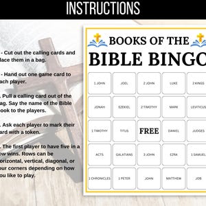 Books of the Bible Bingo, Bible Bingo, 60 Bible Bingo Cards, Bible ...