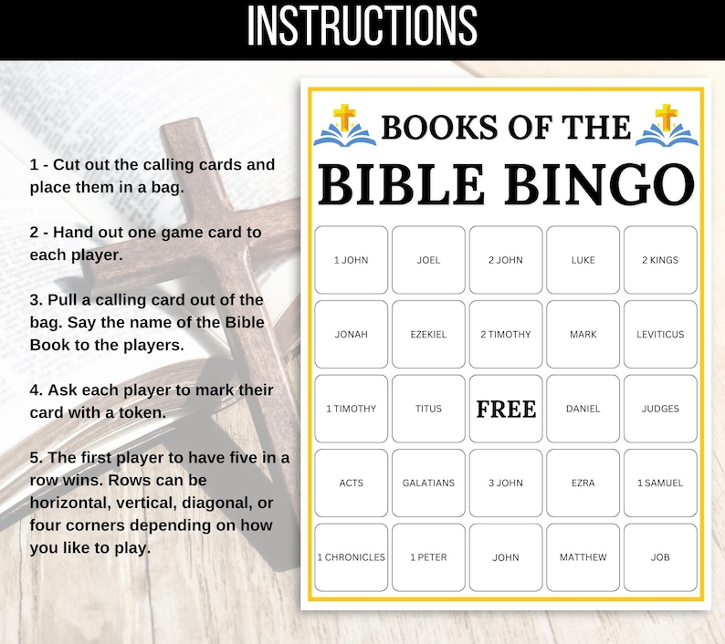 Books of the Bible Bingo, Bible Bingo, 60 Bible Bingo Cards, Bible ...