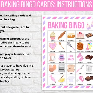 Baking Bingo, 30 Printable Baking Bingo Cards, Baking Birthday, Baking ...
