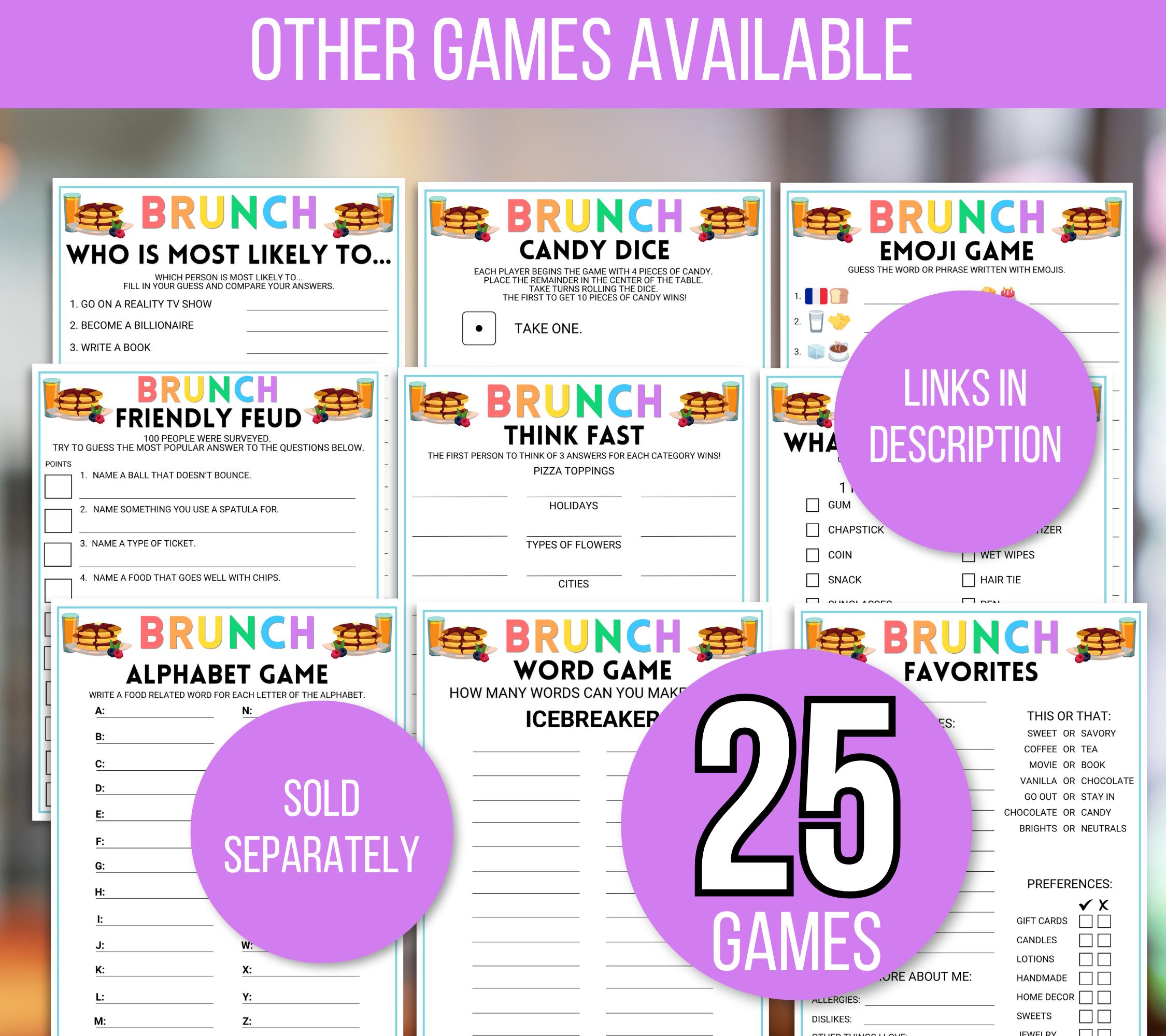 Brunch Bingo, 60 Printable Brunch Bingo Cards, Brunch Bingo Game ...