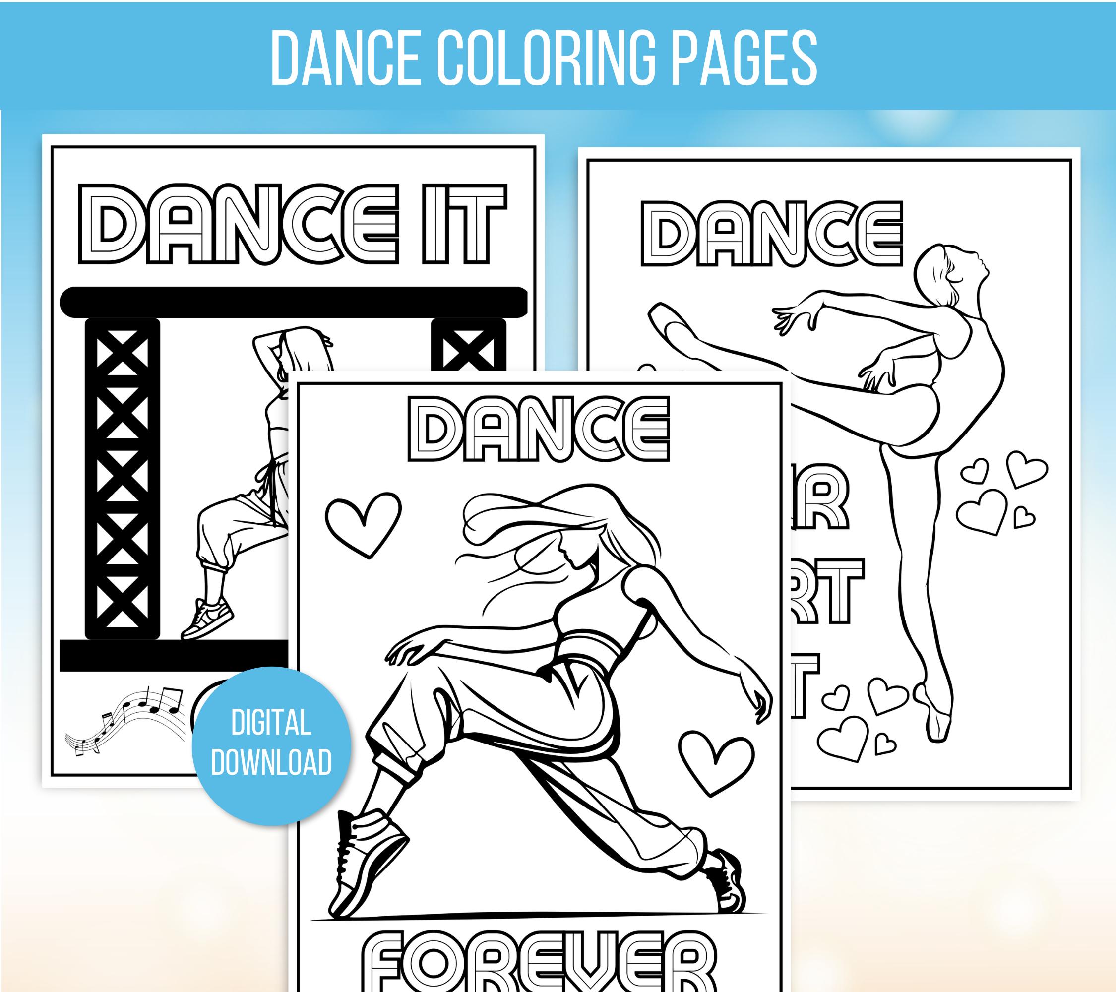 Dance Coloring Book, Dance Coloring Activity, Dance Coloring Book ...