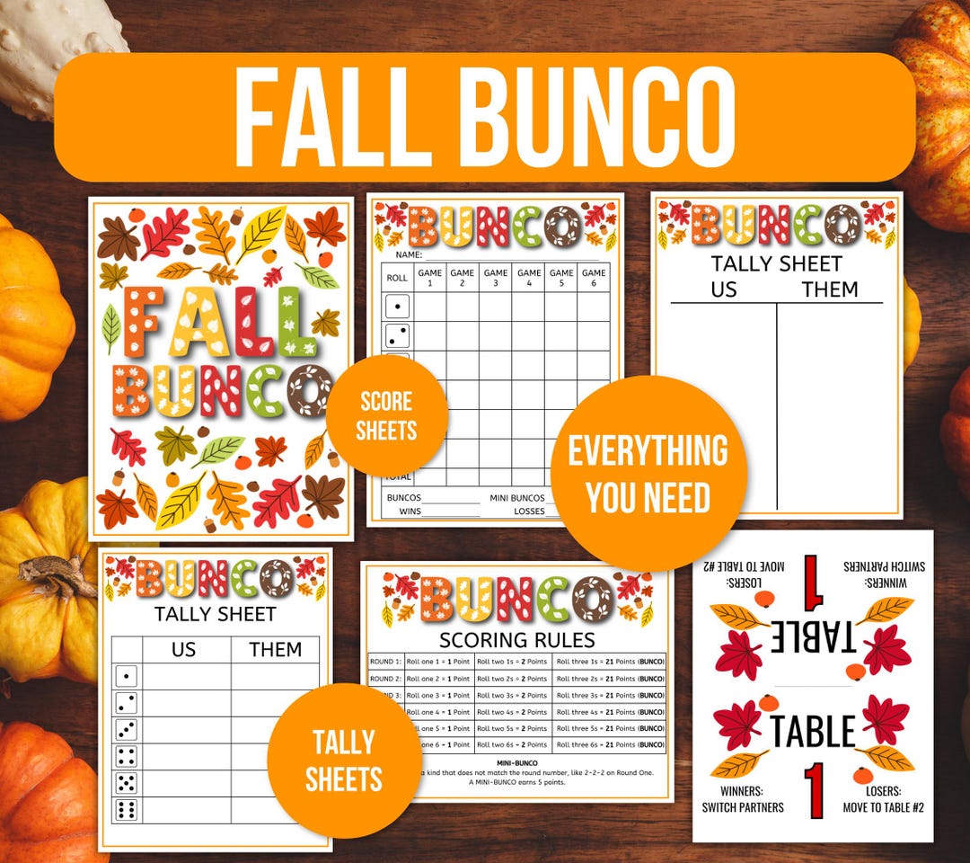Fall Bunco Score Sheet, Fall Bunco, Fall Bunco Game, Fall Bunco ...