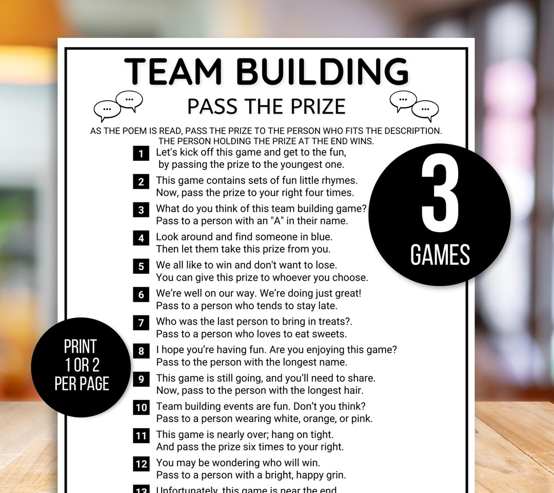 Office Games, Team Building Games, Team Building Pass the Prize Game ...