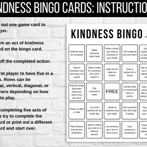 Kindness Bingo, 3 Kindness Bingo Cards, Acts of Kindness Bingo, Kid's ...