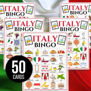 Italy Bingo, 50 Italy Travel Bingo Cards, Travel Bingo, Italian Bingo ...