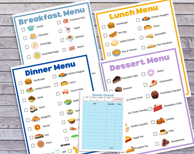 Ice Cream Shop Printable Pretend Play Menu Ice Cream Birthday Party ...