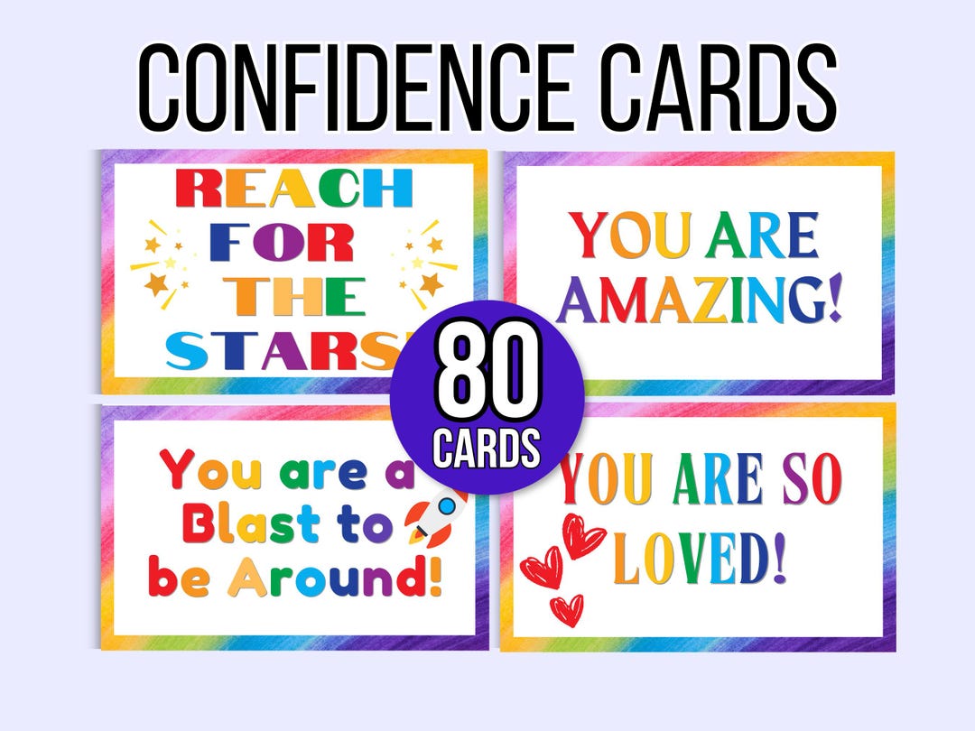 Confidence Cards, 80 Confidence Cards, Compliment Cards, Encouragement ...
