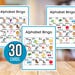 Alphabet Bingo, 30 Printable Alphabet Bingo Cards, ABC Practice, ABC ...