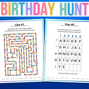 Indoor Birthday Treasure Hunt for Older Kids, Birthday Scavenger Hunt ...