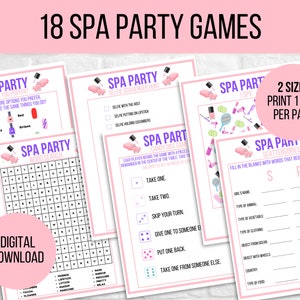 Spa Party Games Printable Spa Party Activities Girls Spa - Etsy Canada