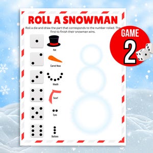 Roll a Christmas Tree Game Printable, Roll a Snowman, Roll a Dice ...