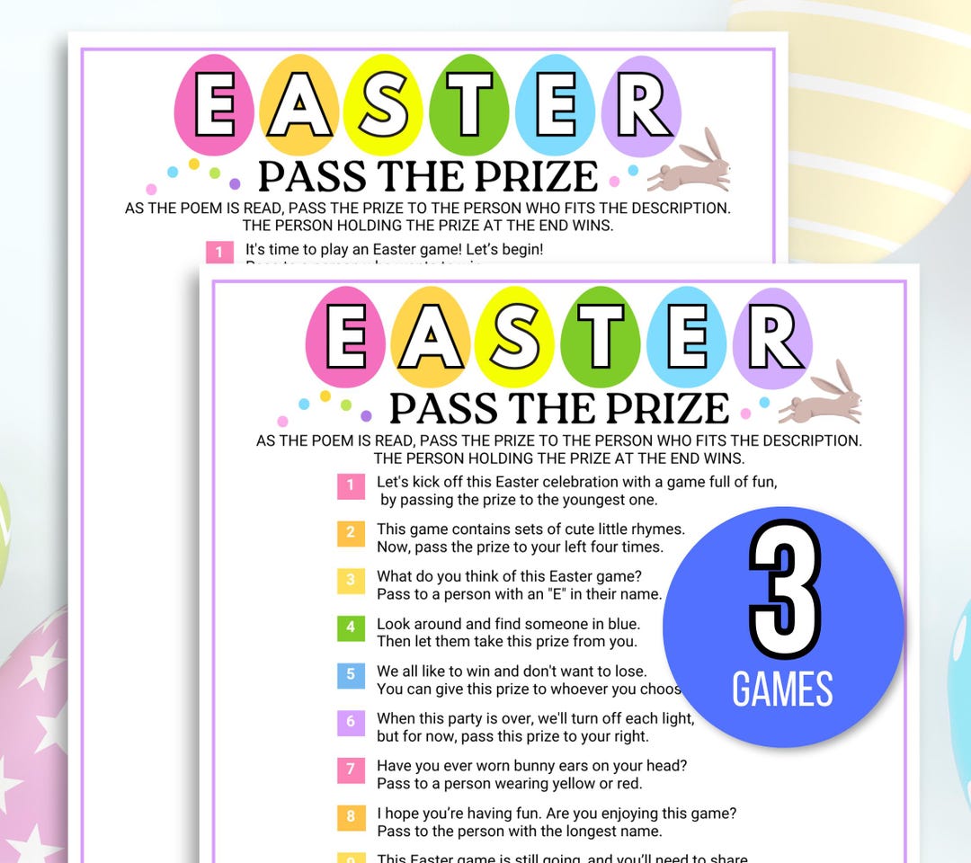 Easter Pass the Prize Game, Easter Pass the Present Game, Easter Pass ...