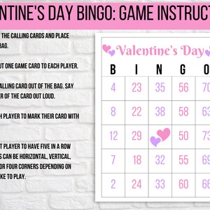 Valentine's Bingo, 100 Valentine's Day Bingo Cards, Valentine's Carte ...