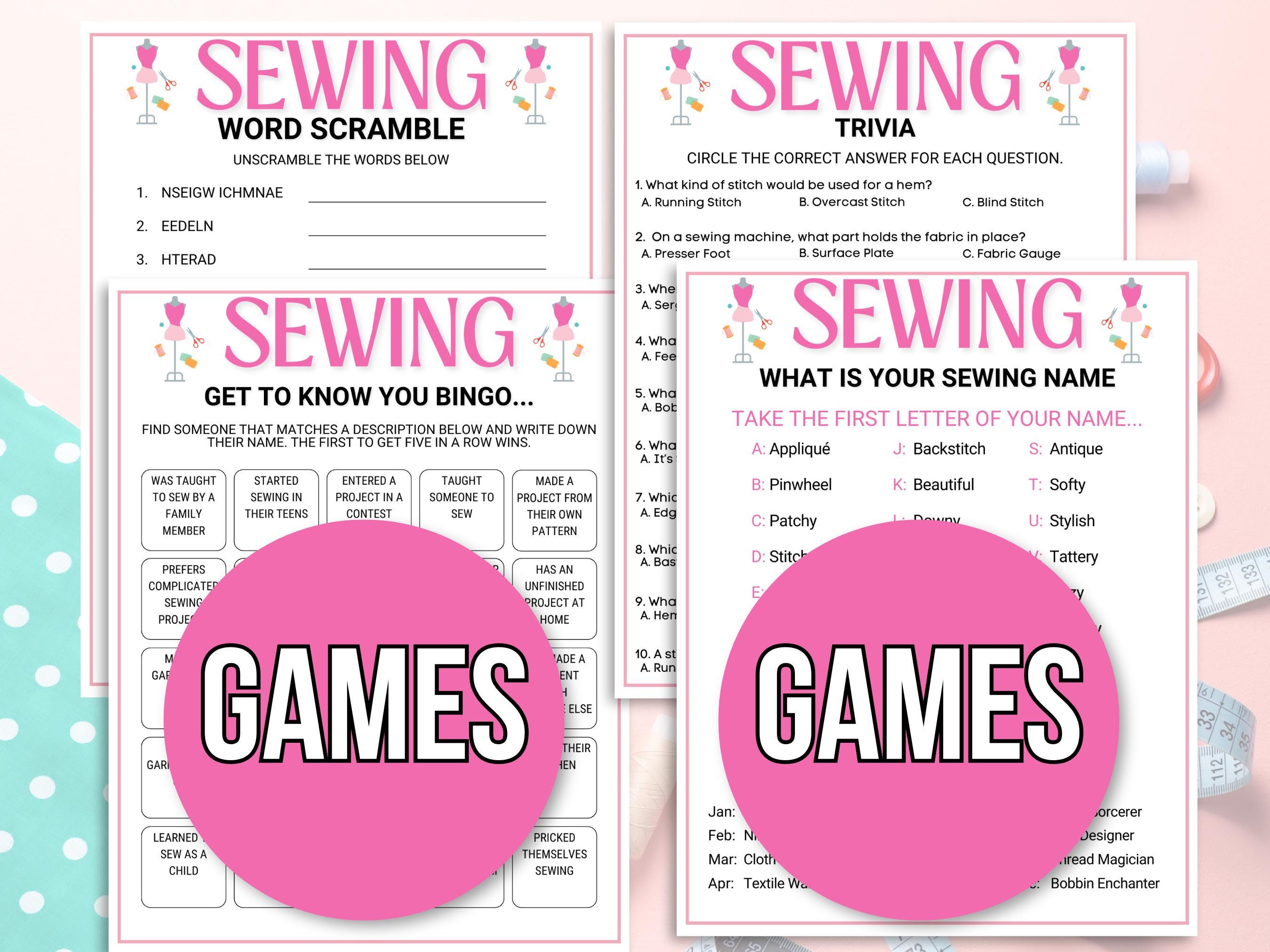Sewing Games, Sewing Games, Sewing Party Games, Sewing Club Game ...