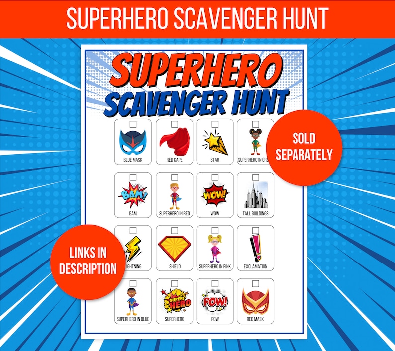 Superhero Bingo, 30 Superhero Bingo Cards, Superhero Game, Superhero ...