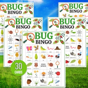 Bug Bingo, 30 Printable Bug Bingo Cards, Insect Bingo, Nature Bingo ...