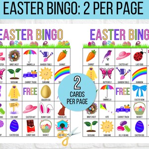 Easter Bingo, 30 Printable Easter Bingo Cards, Easter Activity for Kids ...