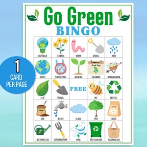 Earth Day Bingo, Earth Day Game, Earth Day Party Activity, Earth Day ...