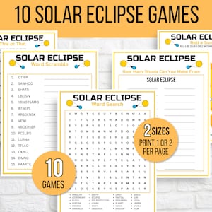 Solar Eclipse Games, Printable Solar Eclipse Games, Solar Eclipse Game ...