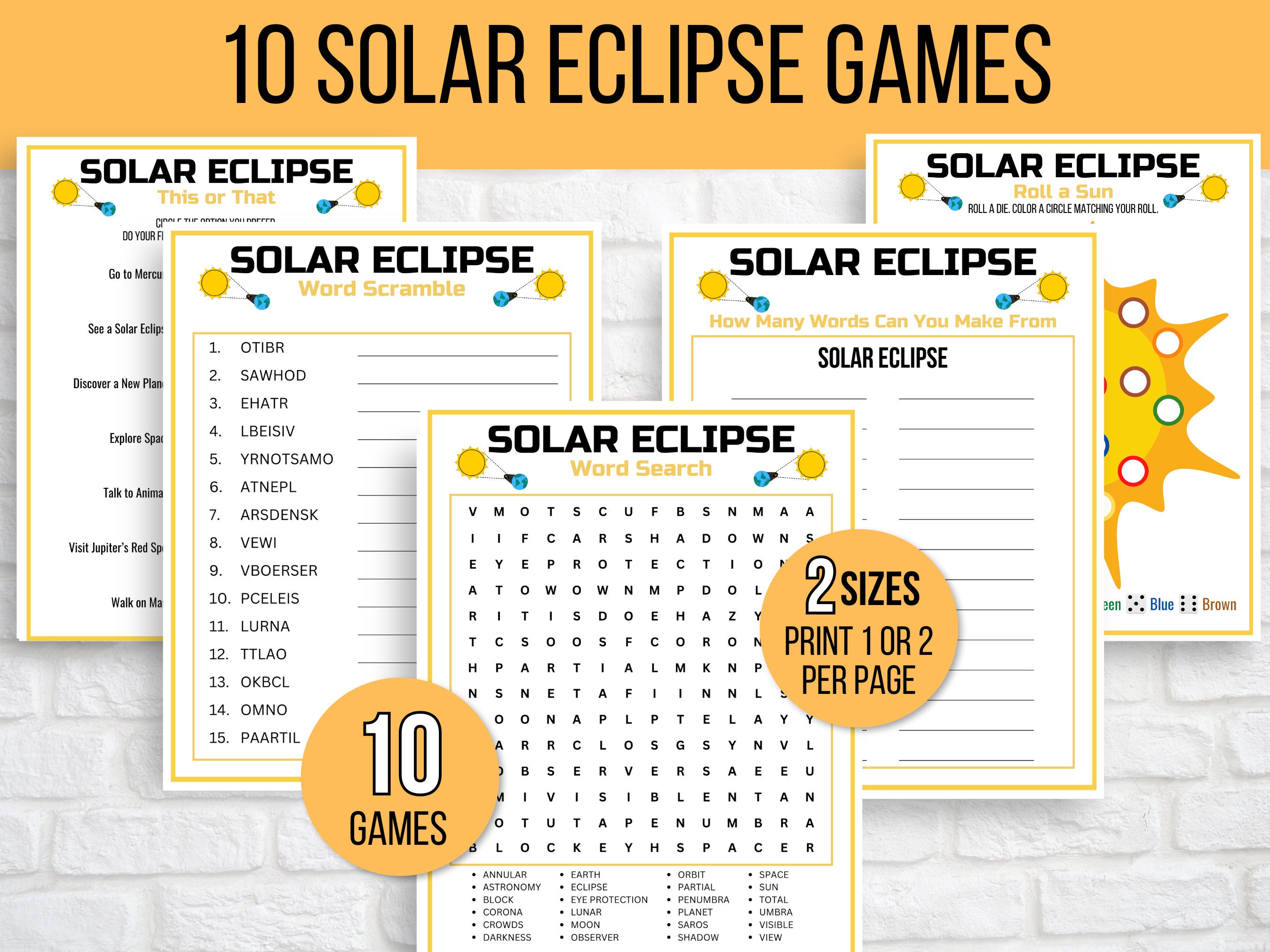 Solar Eclipse Games, Printable Solar Eclipse Games, Solar Eclipse Game ...