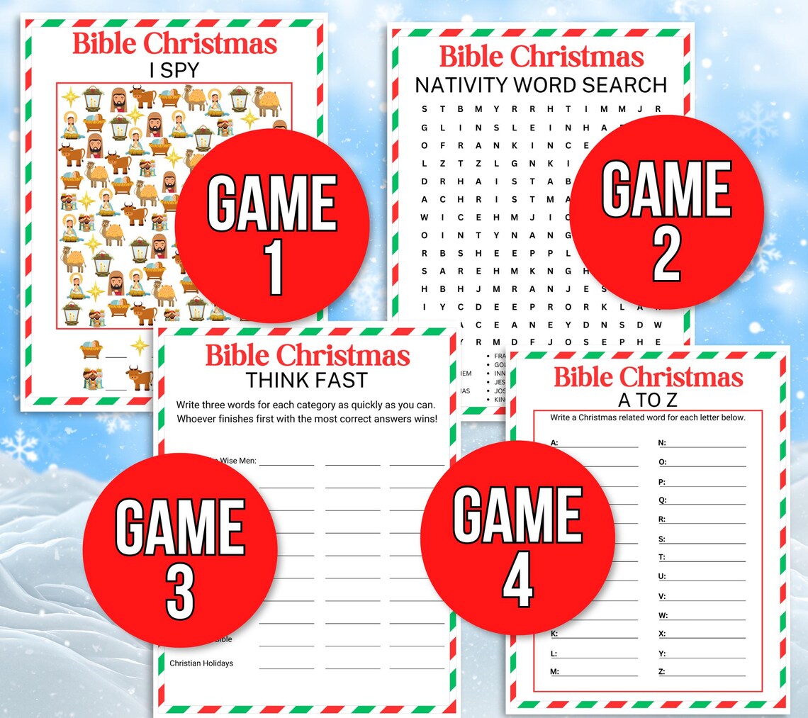 Bible Christmas Games, Bible Christmas Party Games, Nativity Games ...