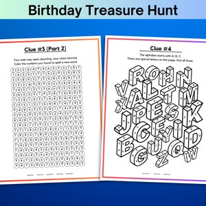 Indoor Birthday Treasure Hunt for Older Kids, Birthday Scavenger Hunt ...