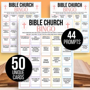 Bible Church Bingo, 50 Church Bingo Cards, Christian Bingo, Find ...