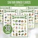 Safari Bingo, 30 Printable Safari Bingo Cards, Safari Party Game ...
