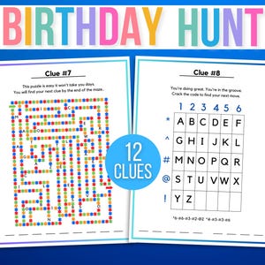 Indoor Birthday Treasure Hunt for Older Kids, Birthday Scavenger Hunt ...