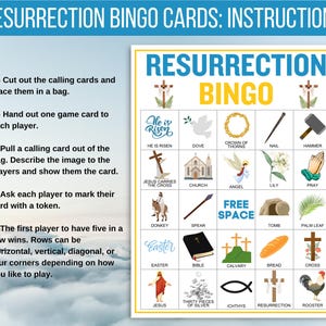 Resurrection Bingo, 50 Religious Easter Bingo Cards, Easter Bible Bingo ...