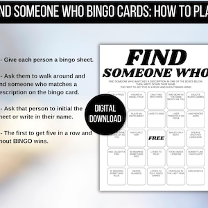 Find Someone Who Bingo, Find Someone Who Bingo Template, Get to Know ...