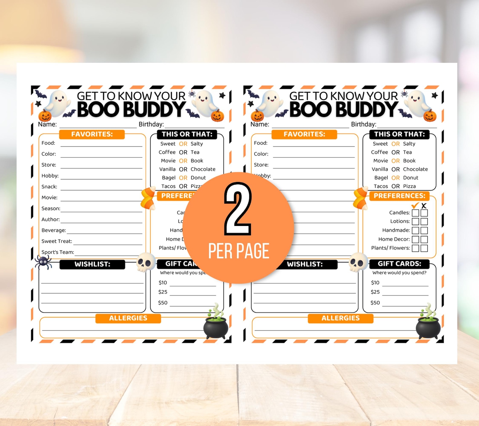 Halloween Boo Buddy Questionnaire, Boo Buddies Printable, Printable Boo ...