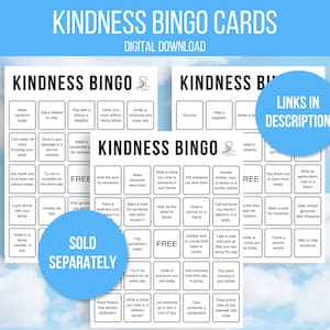 Kindness Bingo, 3 Kindness Bingo Cards, Acts of Kindness Bingo, Kid's ...