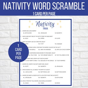 Christmas Bible Trivia Questions, Nativity Trivia, Fun Nativity Game ...