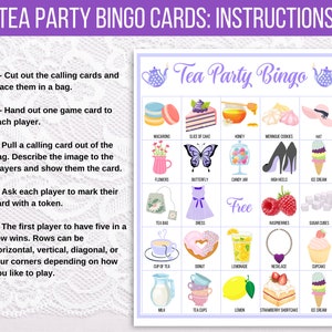 Tea Party Bingo, 40 Printable Tea Party Bingo Cards, Tea Party Game ...