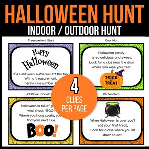 Halloween Treasure Hunt, Indoor Halloween Scavenger Hunt, Outdoor ...