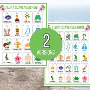 Aloha Scavenger Hunt, Printable Aloha Party Game, Aloha Birthday, Aloha ...