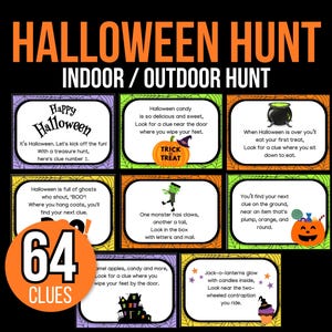 Halloween Treasure Hunt, Indoor Halloween Scavenger Hunt, Outdoor ...
