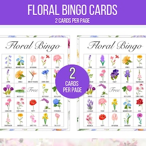 Flower Bingo, Spring Bingo, Garden Bingo, 40 Printable Flower Bingo ...