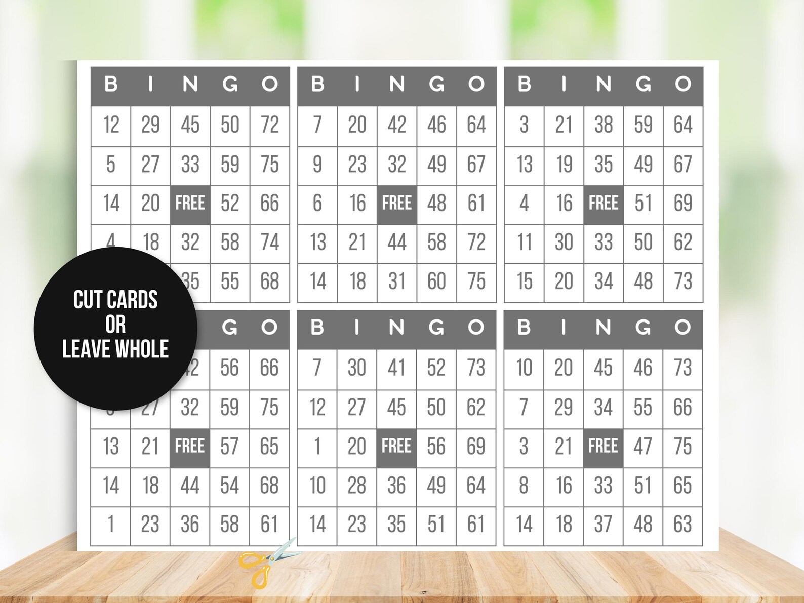 300 Bingo Cards, 6 per Page, Fun Party Game, Classroom Activity, Bingo ...