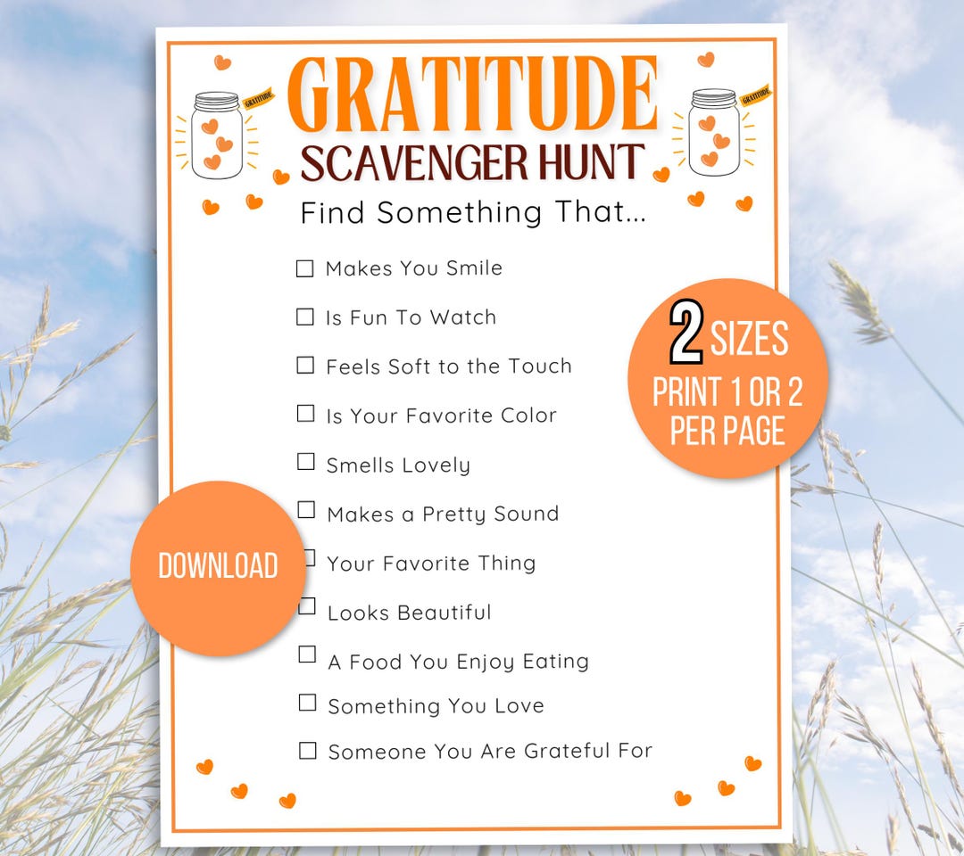 Gratitude Photo Scavenger Hunt, Thanksgiving Scavenger Hunt, Gratitude ...