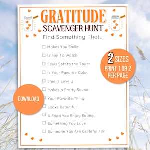 Gratitude Photo Scavenger Hunt, Thanksgiving Scavenger Hunt, Gratitude ...