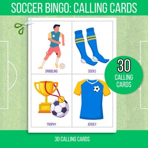 Soccer Bingo, 30 Soccer Bingo Cards, Soccer Game, Soccer Activity, Kid ...