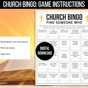 Church Bingo, 50 Church Bingo Cards, Christian Bingo, Find Someone Who ...