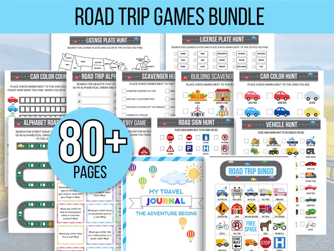 Mega Kids Road Trip Games, Travel Activities, Road Trip Games Bundle ...