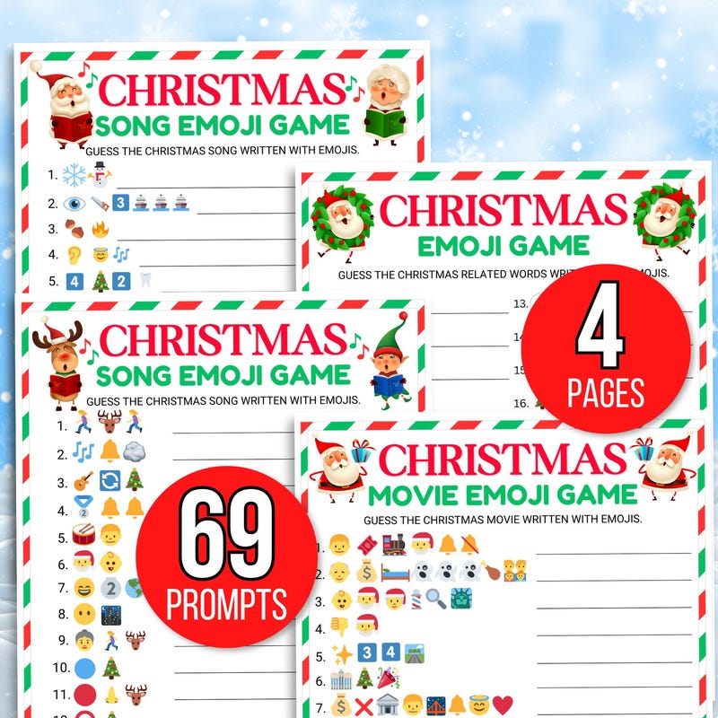 Christmas Song Game - Etsy
