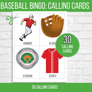 Baseball Bingo, 30 Unique Printable Baseball Bingo Cards, Baseball Game ...